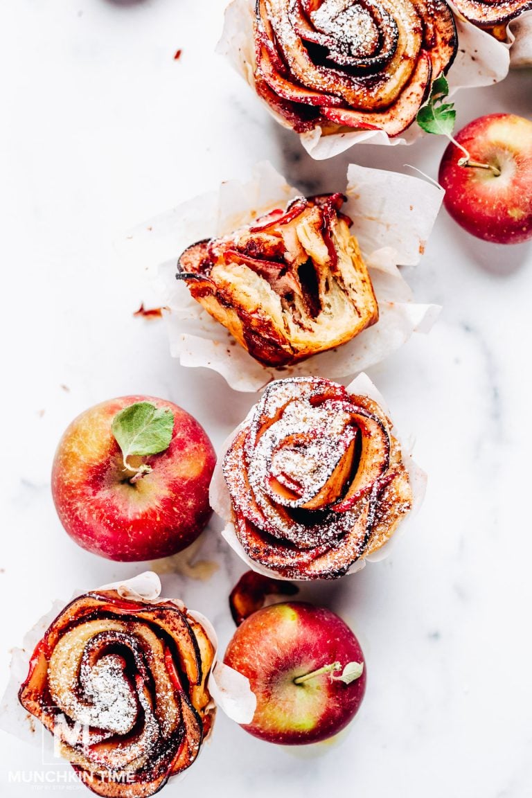 Delicious Apple Roses Recipe with a Cinnamon Roll Twist - Munchkin Time