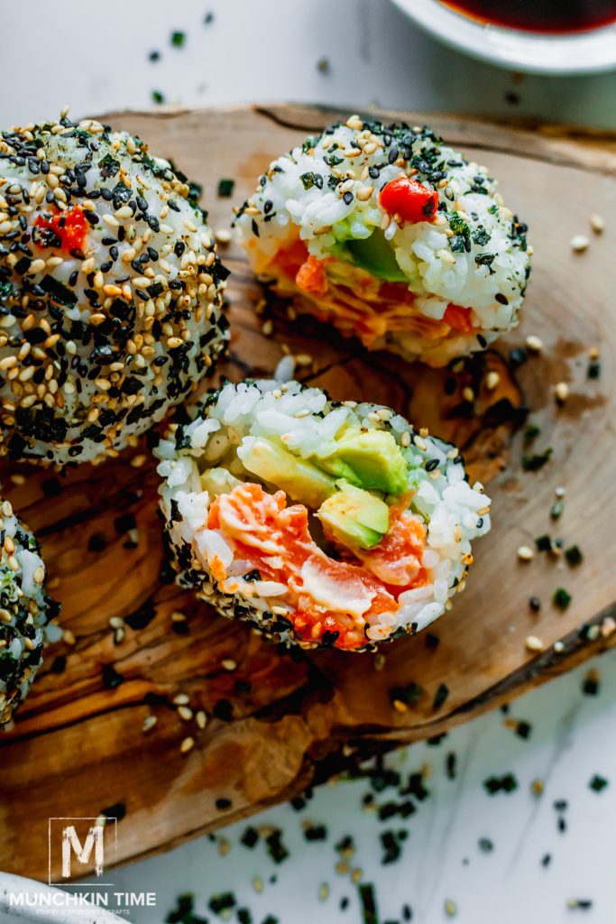 Delicious Smoked Salmon Sushi Balls - Munchkin Time