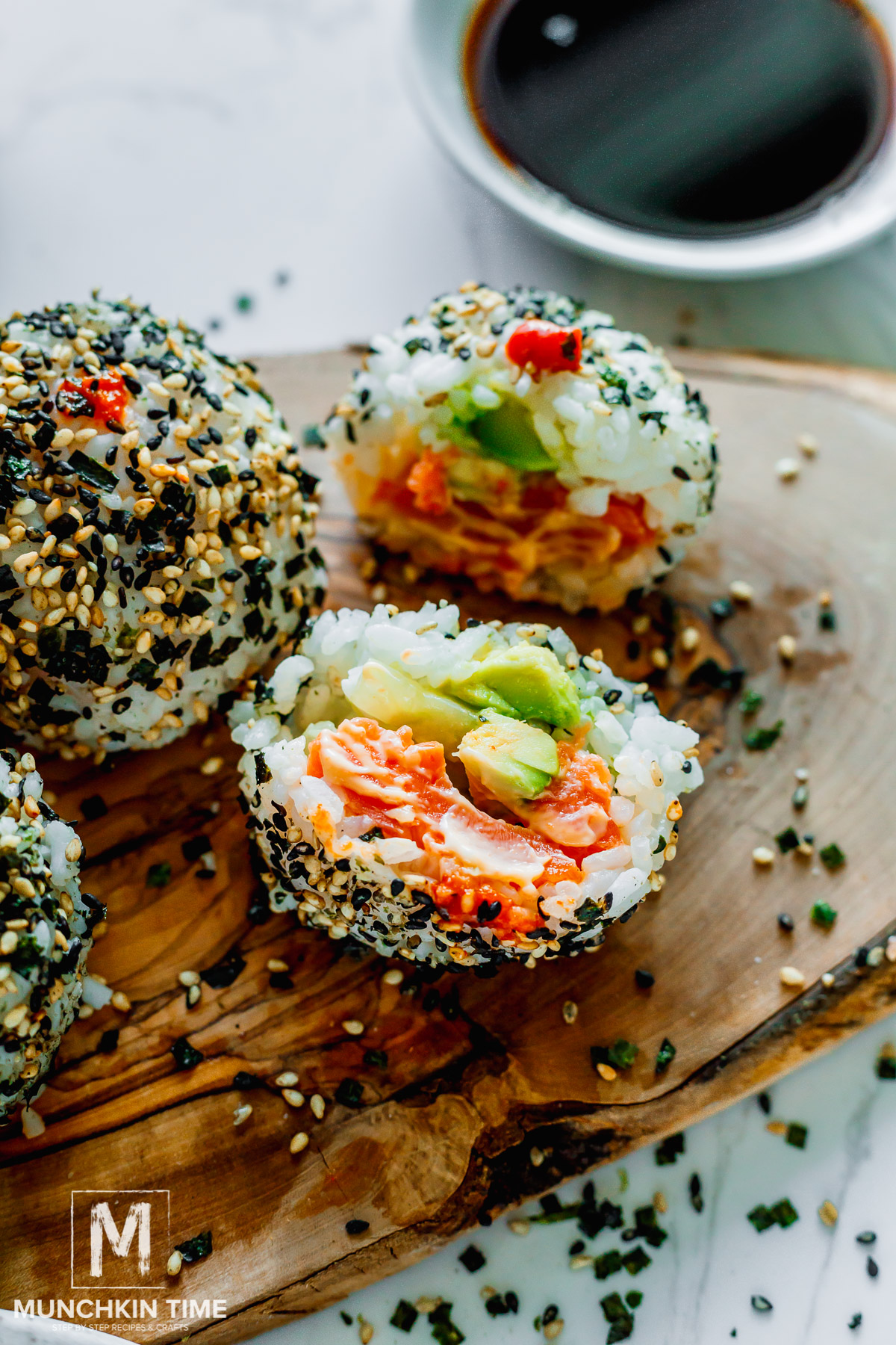 Delicious Smoked Salmon Sushi Balls - Munchkin Time